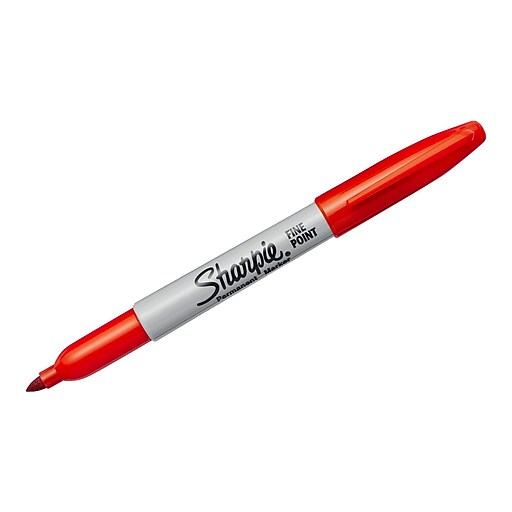 Sharpie Permanent Marker, Fine Tip, Red (30002) | Staples