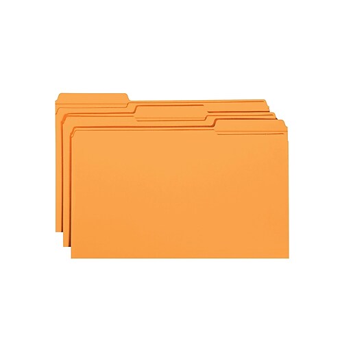 Smead® File Folder, Reinforced 1/3-Cut Tab, Legal Size, Orange, 100/Box ... Smead® File Folder, Reinforced 1/3-Cut Tab, Legal Size, Orange, 100/Box ...