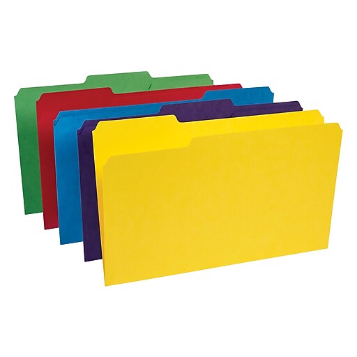 Shop Staples for Staples Heavyweight Colored File Folders, 3 Tab, Legal ...