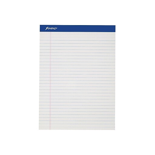 Ampad Notepads, 8.5" x 11", Wide, White, 50 Sheets/Pad, 12 Pads/Pack ...