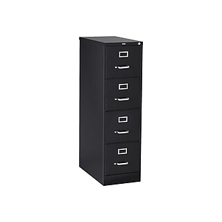 Staples Commercial 4 Drawer Vertical File Cabinet Locking Letter Black 22 D 22337d