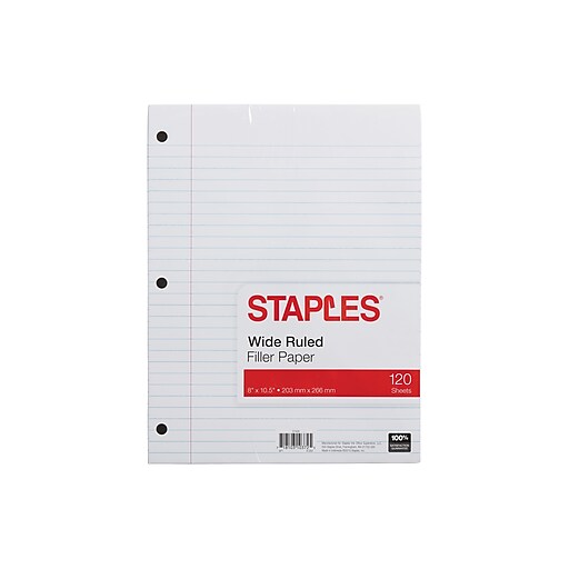 Shop Staples For Staples Wide Ruled Filler Paper 8 X 10 1 2 120