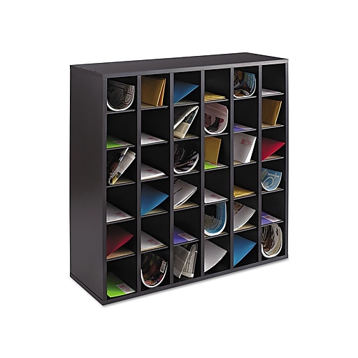 Safco 36-Compartment Mail Sorters, 33.75" x 32.75", Black (7766BL ...