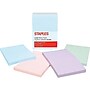 Staples Stickies Standard Notes, 4" x 6" Assorted, 100 Sheets/Pad, 5 ...