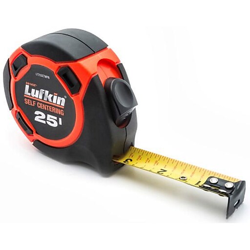 Lufkin 1"W x 25'L Hi-Viz Steel Blade Orange Self-Centering Tape Measure ...