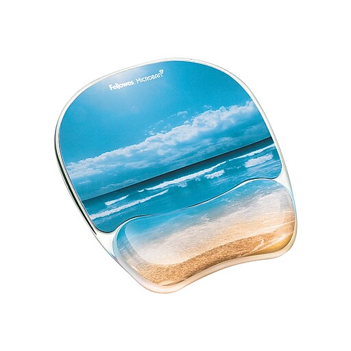 Fellowes Photo Gel Non-Skid Mouse Pad/Wrist Rest Combo, Sandy Beach ...