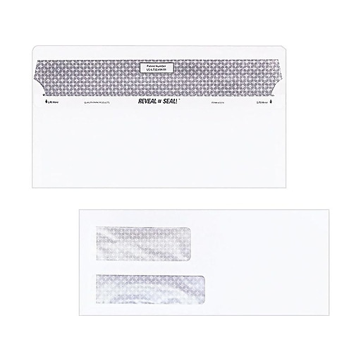 Staples Reveal N Seal Self Sealing Security Tinted Double Window 10