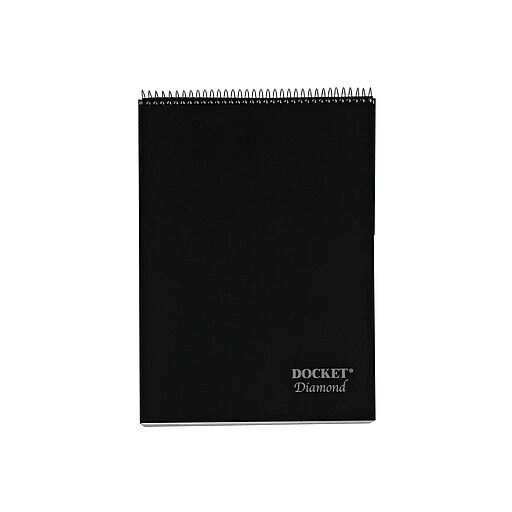 TOPS Docket Diamond Notepad, 8.5" x 11.75", Wide Ruled, Black, 60 ...