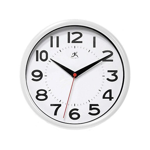 Infinity Instruments Metro Wall Clock, Resin, 9"Dia. (14220WH-3364 ...
