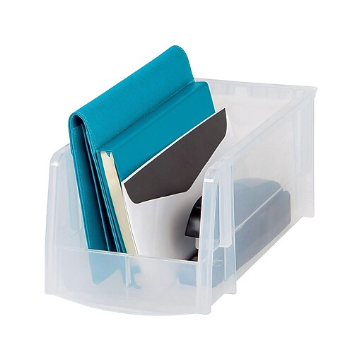 Iris Medium Modular Stacking Storage Box, Clear (200528) | Staples