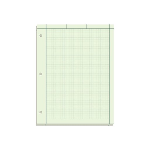 Ampad Engineering Computation Pad, 8.5" x 11", Graph Ruled, Green tint ...