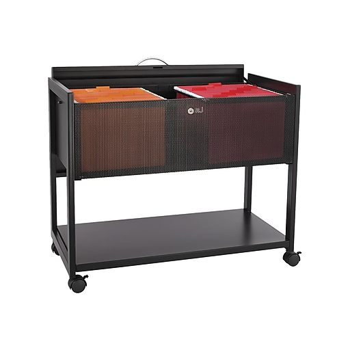 Safco Metal Mobile File Cart with Lockable Wheels, Black (5353BL) | Staples