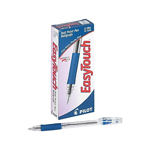 Pilot EasyTouch Ballpoint Pens, Fine Point, Blue Ink, Dozen (32002 ...