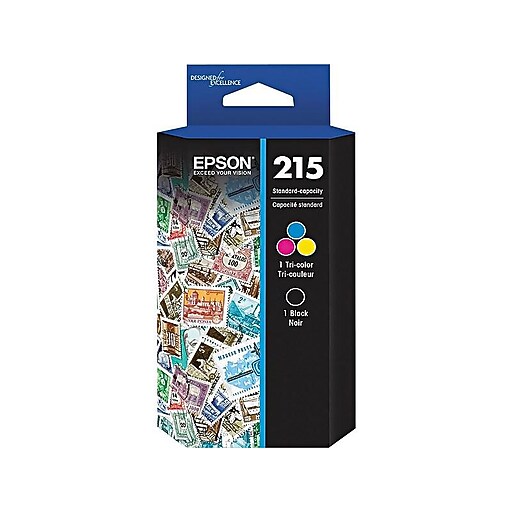 Epson T215 Black/Tri-Color Standard Yield Ink Cartridge, 2/Pack | Staples