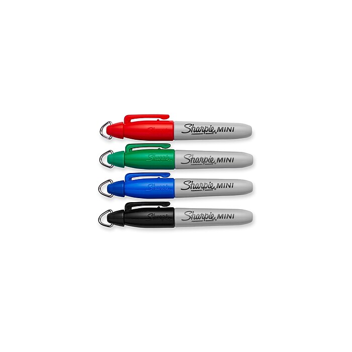 Sharpie Mini Permanent Markers Fine Tip Assorted 4 Pack 35113 Staples