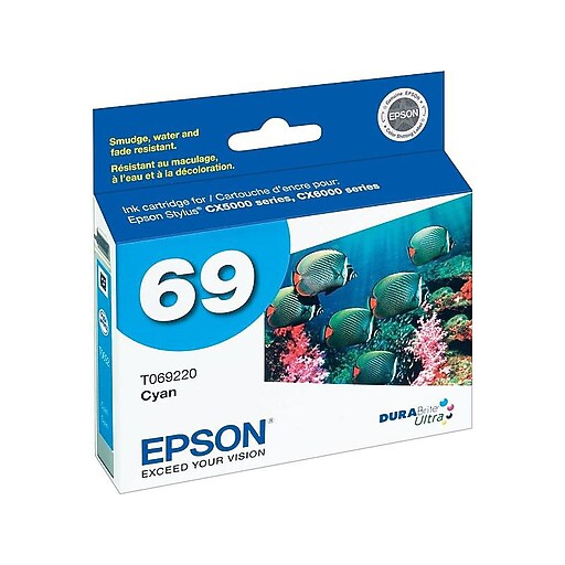Epson T69 Cyan Standard Yield Ink Cartridge (T069220) | Staples