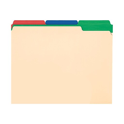 Pendaflex Color Tab File Folders, 3-Tab, Letter Size, Manila, 50/Box ...