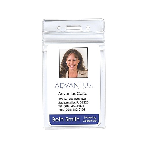 Advantus ID Badge Holders, Clear, 50/Pack (75524) | Staples