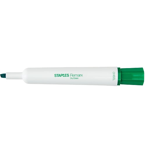 Staples Remarx Dry Erase Markers, Broad Point, Green, 12/Pack (18889 ...