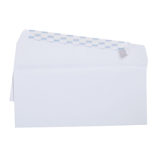 Staples EasyClose #10 Business Envelopes, 4 1/8" x 9 1/2", White, 500 ...