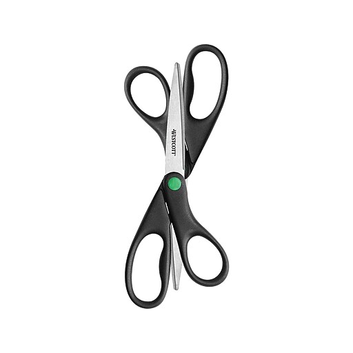 Westcott KleenEarth 8" Stainless Steel Scissors, Pointed Tip, Black, 2 ...