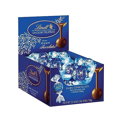Lindt Lindor Truffle Dark Chocolate Truffles, 25.4 oz., 60/Box (LAS3513 ...