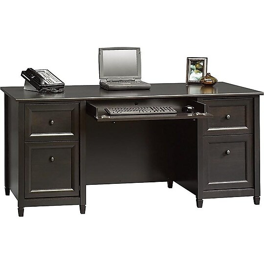 Black Wood Traditional Office Desks Staples
