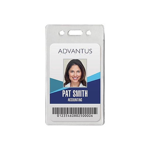 Advantus ID Badge Holders, Clear, 50/Pack (75451) | Staples