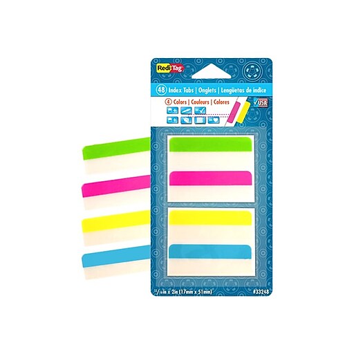 Redi-Tag Tabs, Assorted Colors, 2" Wide, 48/Pack (33248) | Staples