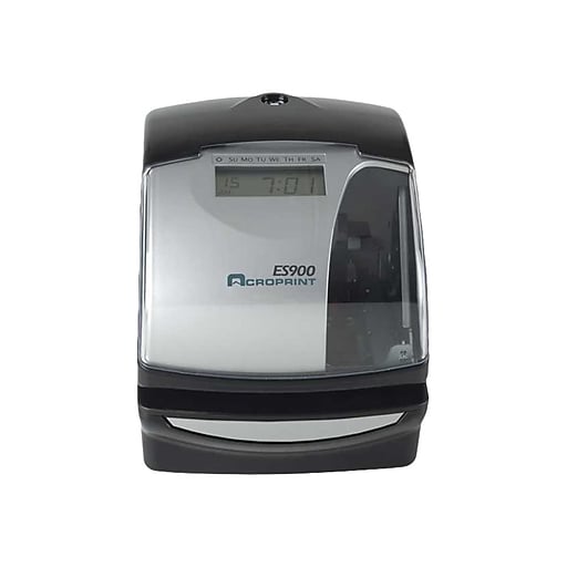 Acroprint Punch Card Time Clock System, Silver/Black (ES900) | Staples