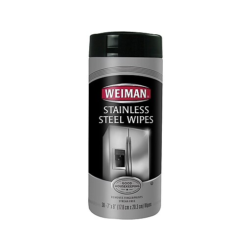 Weiman Stainless Steel Cleaner Wipes, Fresh, 30/Pack (92A) | Staples