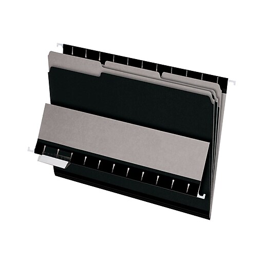 Pendaflex Interior File Folders, 1/3-Cut Tab, Letter Size, Black, 100 ...