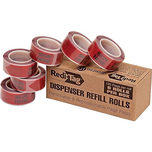 Redi-Tag Sign Here Flags, Red, 1.88" Wide, 720/Pack (91012) | Staples