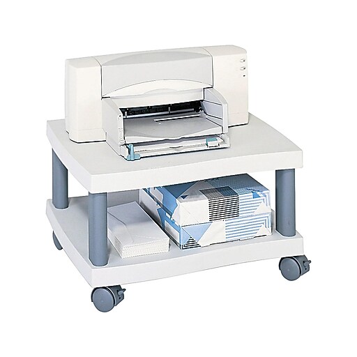 Safco Wave 2-Shelf Plastic/Poly Mobile Printer Stand with Lockable ...