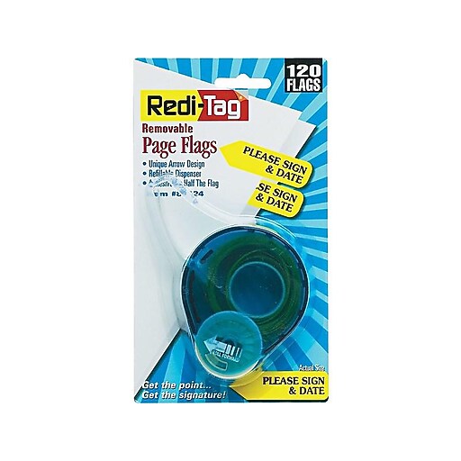 Redi-Tag Sign Here Flags, Yellow, 1.88" Wide, 120/Pack (81124) | Staples