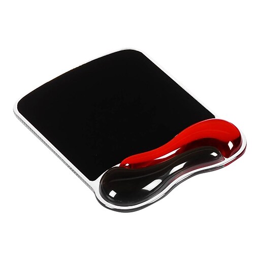 Kensington Duo Gel Mouse Pad/Wrist Rest Combo, Black/Red (62402) | Staples