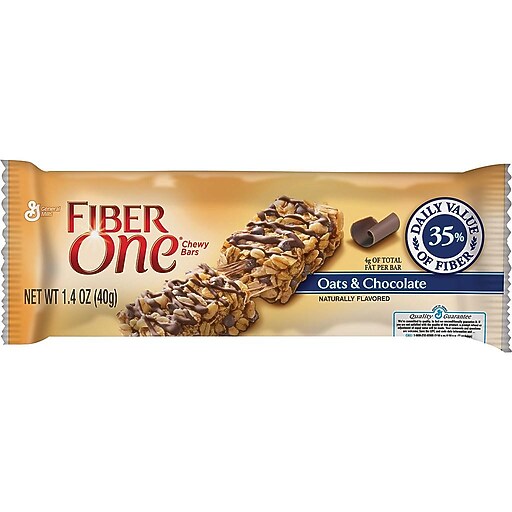 Fiber One Chewy Oats & Chocolate Granola Bar, 1.4 oz., 16 Bars/Box ...