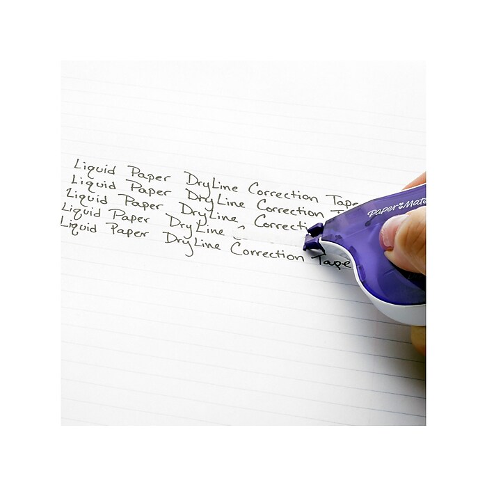 Paper Mate Liquid Paper DryLine Correction Tape White 10 Pack 6137406 Staples