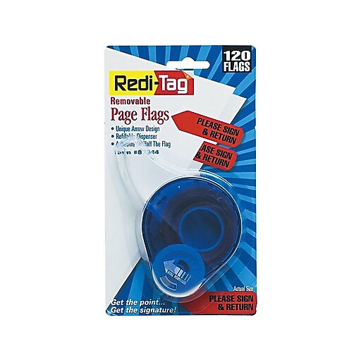Redi-Tag Page Flags, Red, 1.88" Wide, 120/Pack (81344) | Staples