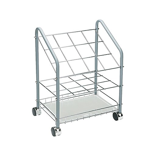 Safco Wire Mobile File Cart with Lockable Wheels, Light Gray (3090 ...