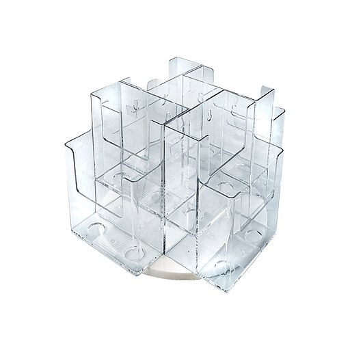 Azar Trifold 12"W Revolving Display, Clear, Each (252805) | Staples