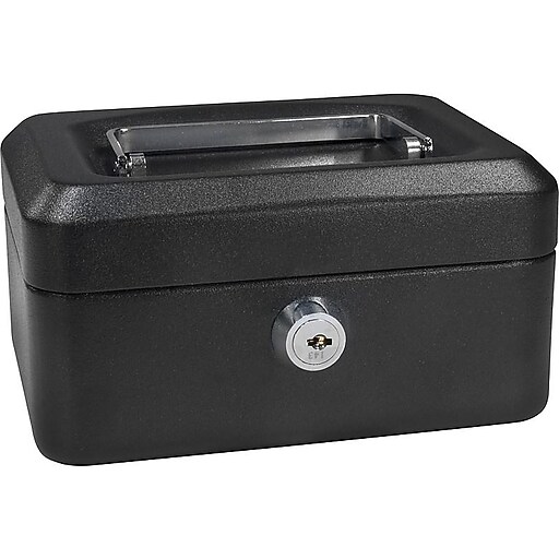 Barska Extra Small Key Lock Cash Box, 3 Compartments, Black (CB11828 ...