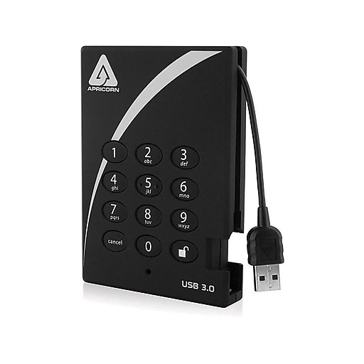 Apricorn Aegis Padlock 3.0 1TB USB 3.0 External Hard Drive, Black (A25 ...