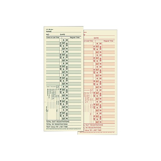 Adams Time Cards, 200/Pack (ABF 9675-200) | Staples
