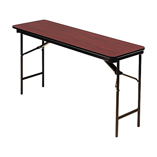 ICEBERG Premium Folding Table, 72" x 18", Mahogany/Brown (55284) | Staples
