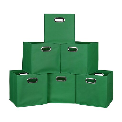 Niche Cubo Set Of 6 Foldable Fabric Storage Bins Green Htote6pkgn At