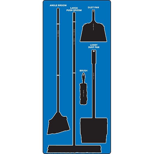 Accuform Clean and Sweep Store-Board™, Black Shadows on Blue Background ...