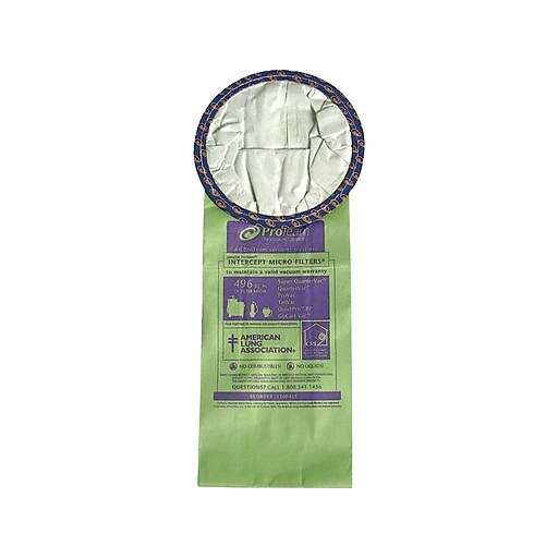 ProTeam Vacuum Filter Bags, Green/Purple, 10/Pack (100431) | Staples
