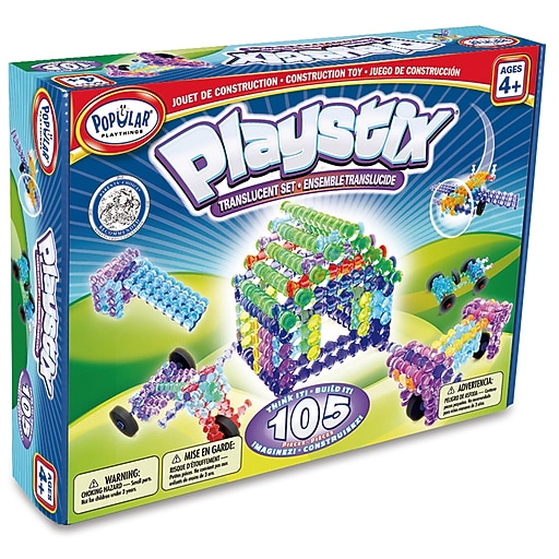 Popular Playthings Playstix® 105-Piece Translucent Set (PPY90015) | Staples