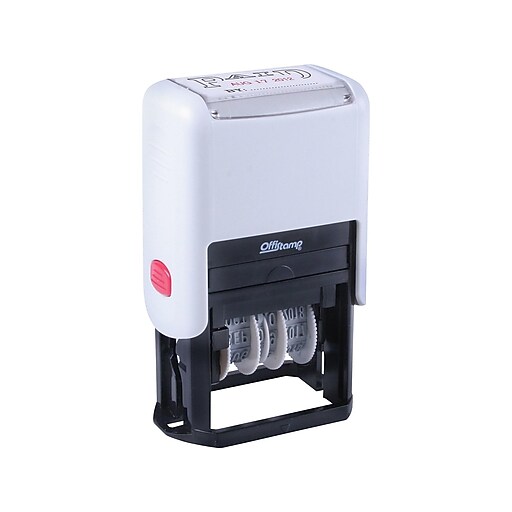 Offistamp Pre-Inked Stamp, PAID, Black and Red Ink (034508/10689) | Staples